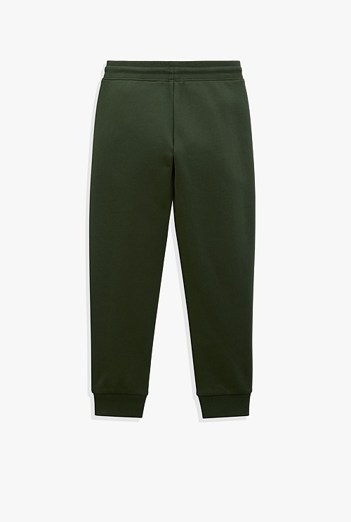 Khaki Green Australian Cotton Logo Zip Sweat Pant - Sweats Khaki Green Australian Cotton Logo Zip Sweat Pant - Sweats